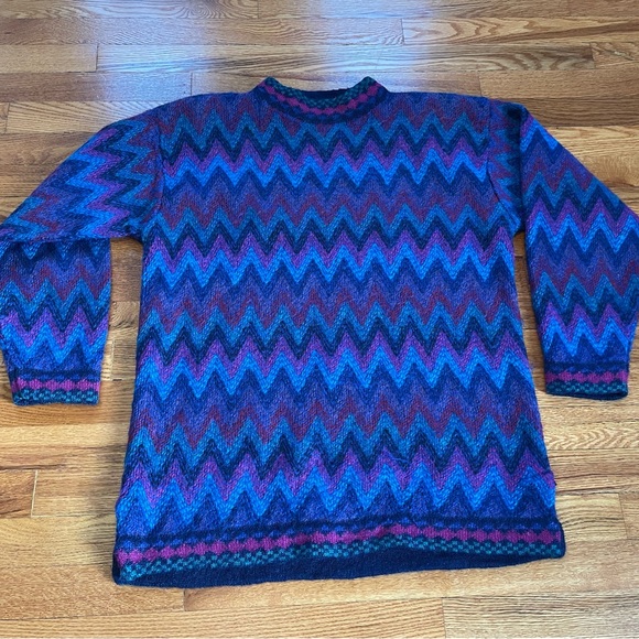 Sweaters | 8s Mohair Zig Zag Aztec Colored Sweater Cute Warm Pullover ...